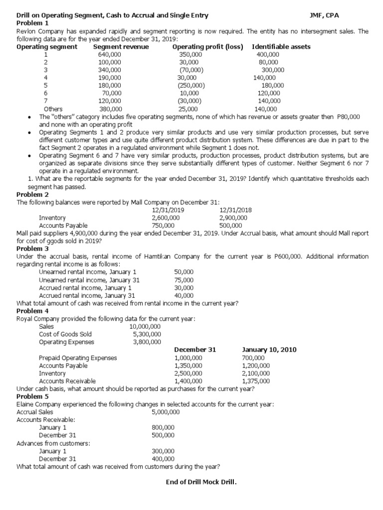 Cash to Accrual Accounting Drill | PDF | Accrual | Revenue
