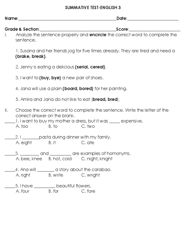 Q3-SUMMATIVE TEST-English#2 | PDF