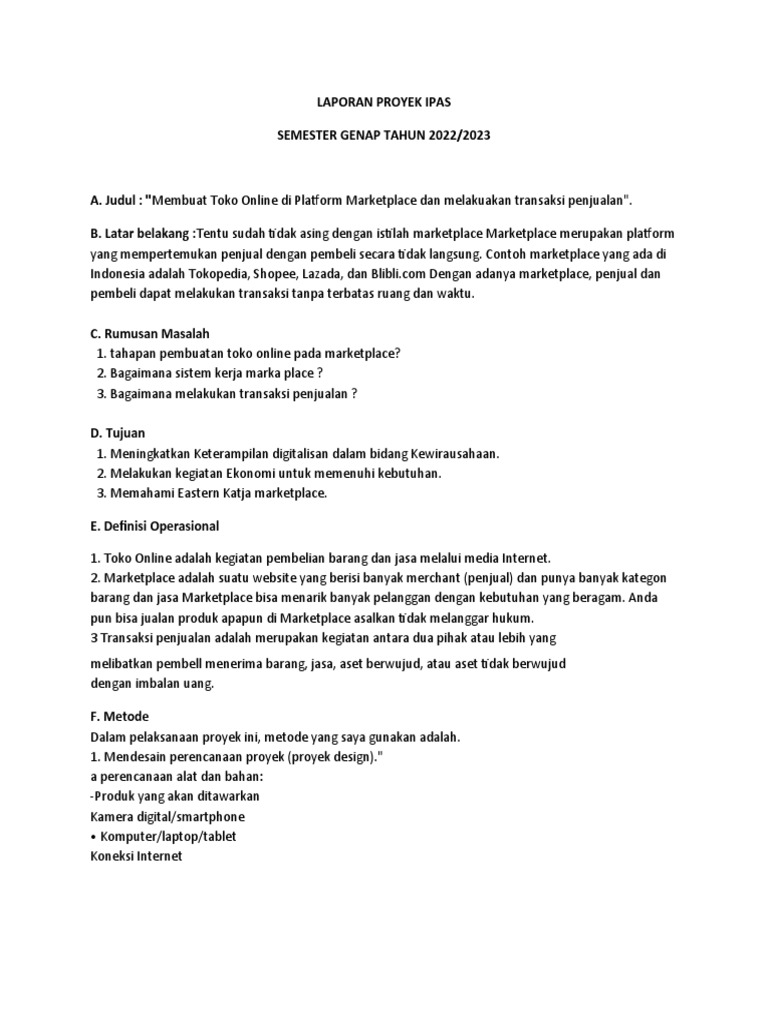 Laporan Proyek Ipas | PDF | Seni