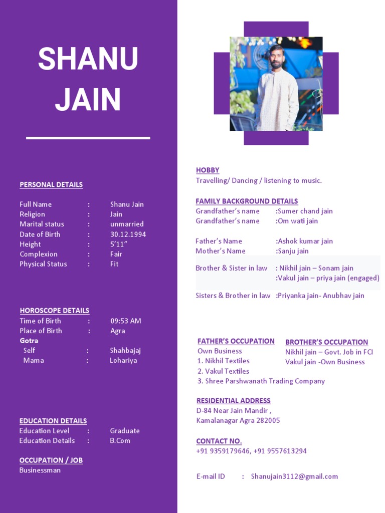 20 Marriage Biodata Format Word | PDF