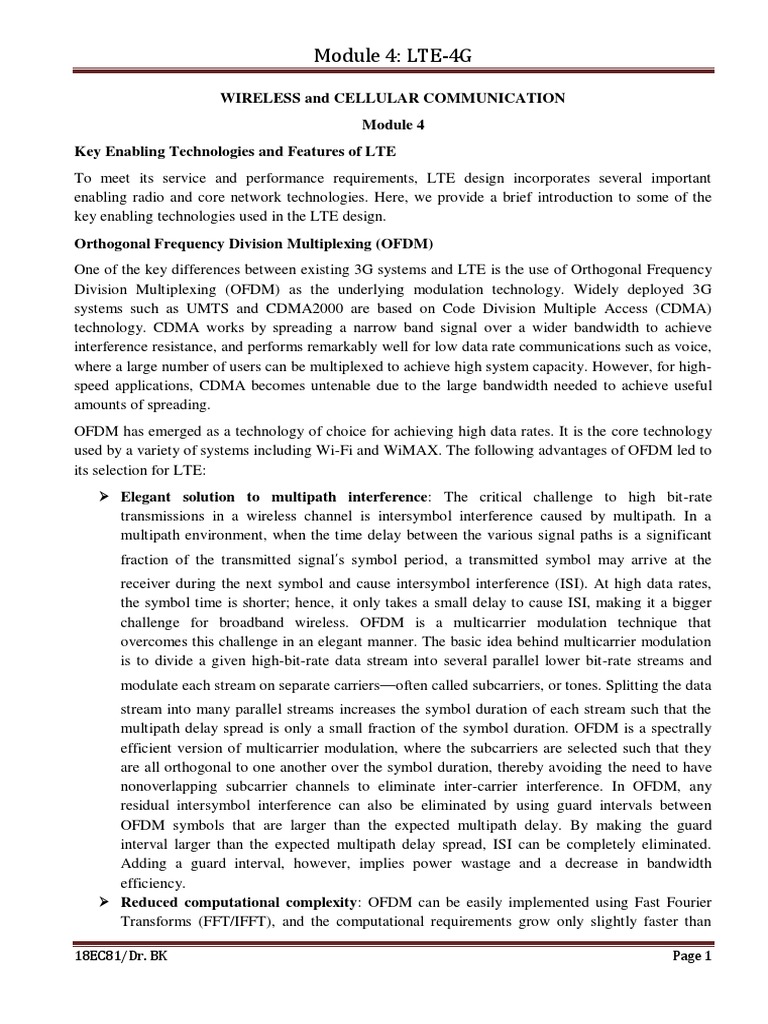 Module 4 Wcc Pdf Orthogonal Frequency Division Multiplexing Mimo
