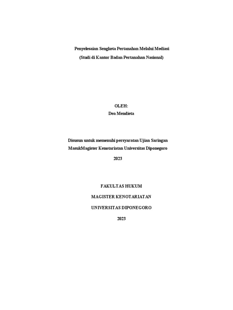 Proposal Undip | PDF