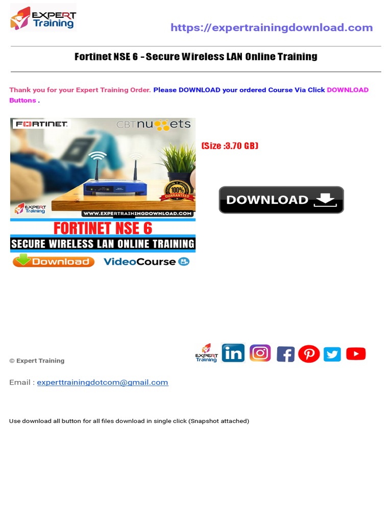 JSEL659 Fortinet NSE 6 - Secure Wireless LAN Online Training | PDF