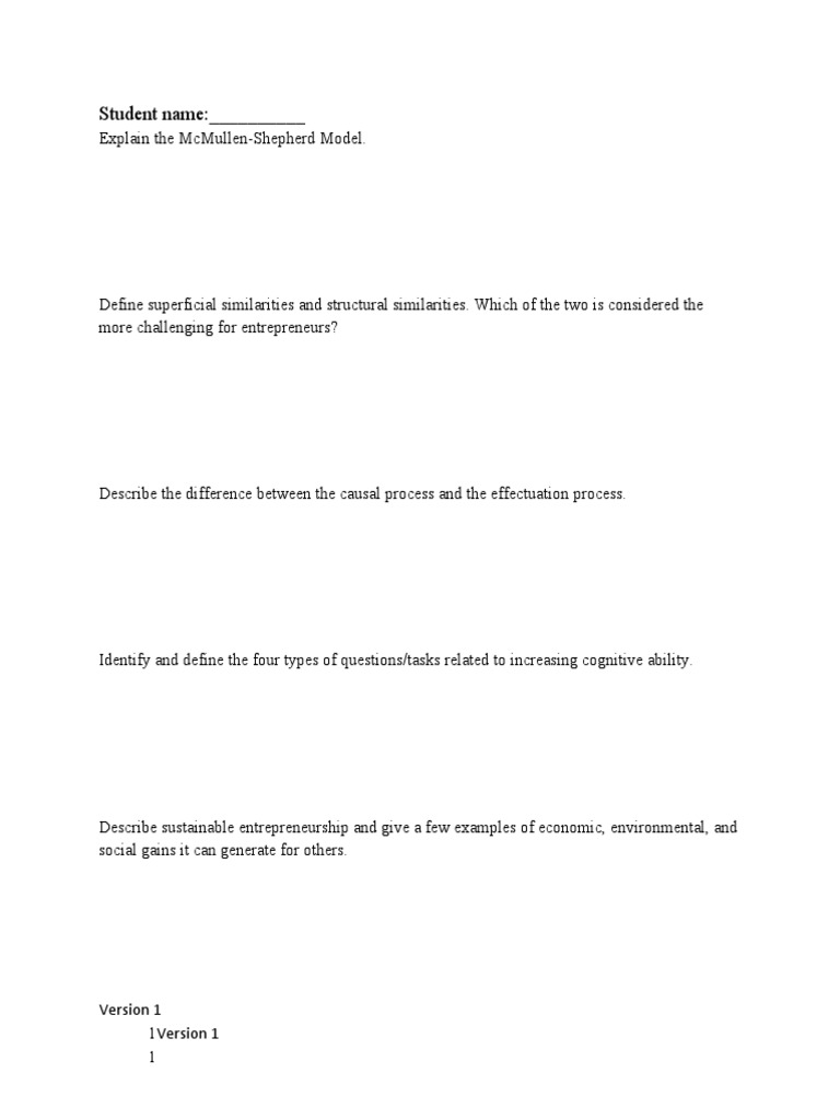 McMullen-Shepherd Model Explained | PDF | Entrepreneurship | Sustainability