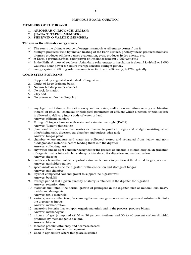 ABE Recalled Board Exam Questions 2022 | PDF | Anaerobic Digestion ...