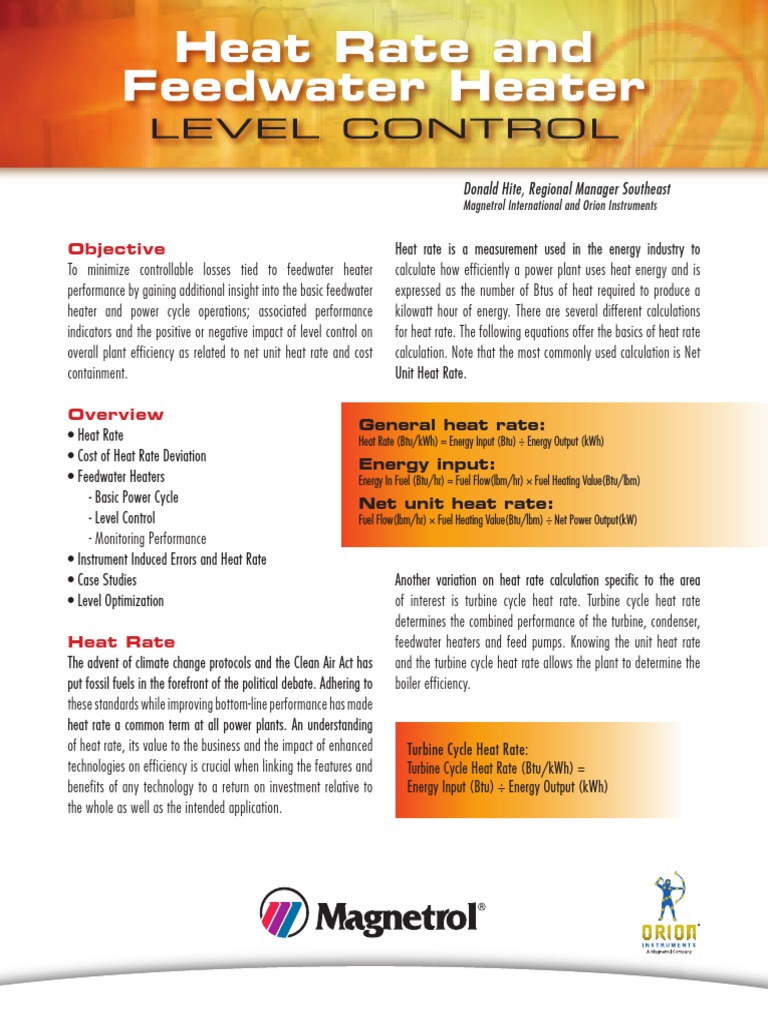 Heat Rateand Feedwater Heater Level Control | PDF | Physical Quantities | Nature
