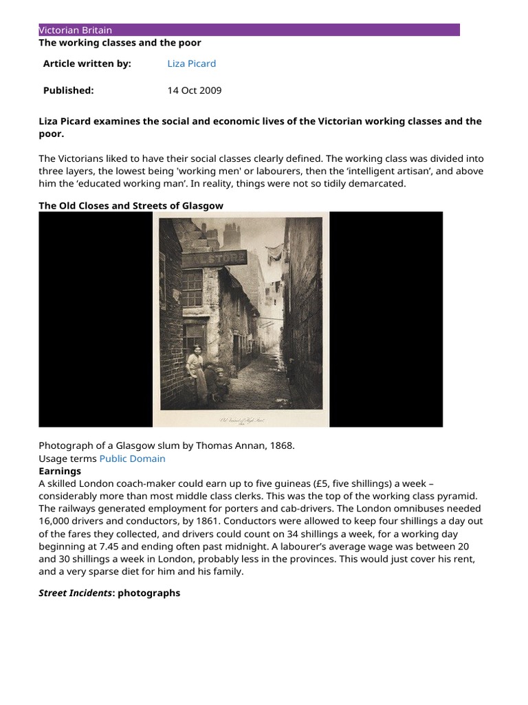 Victorian Britain Class Pdf Prostitution Victorian Era