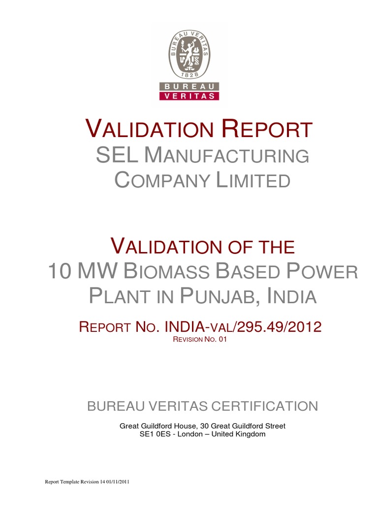 SEL Validation Report 10MW | PDF | Cogeneration | Clean Development ...