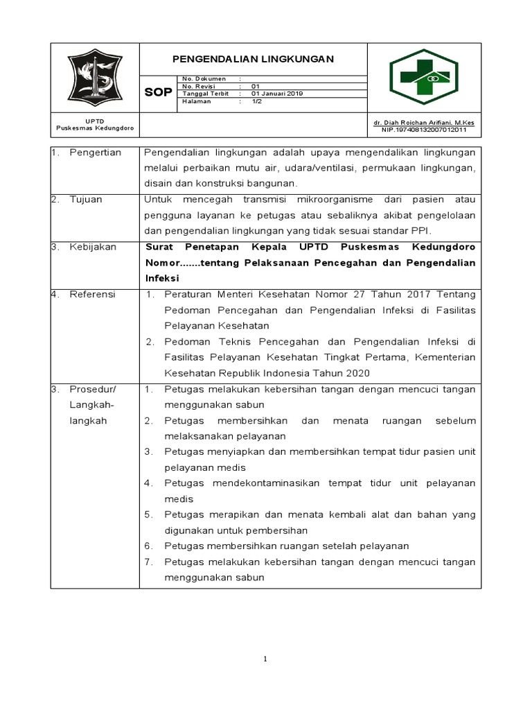 Sop Pengendalian Lingkungan | PDF