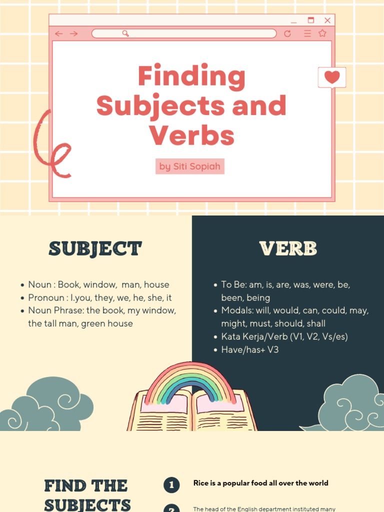 Finding Subjects Dan Verbs | PDF | Subject (Grammar) | Verb