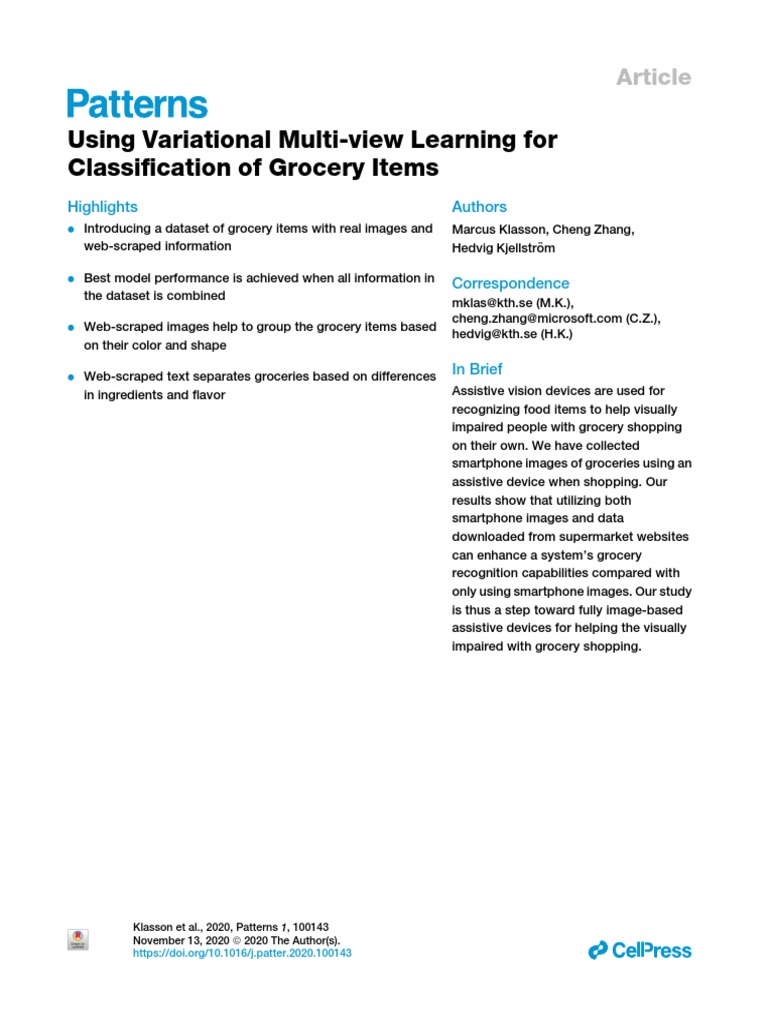 Using Variational Multi-View Learning For | PDF | Computer Vision | Statistical Classification