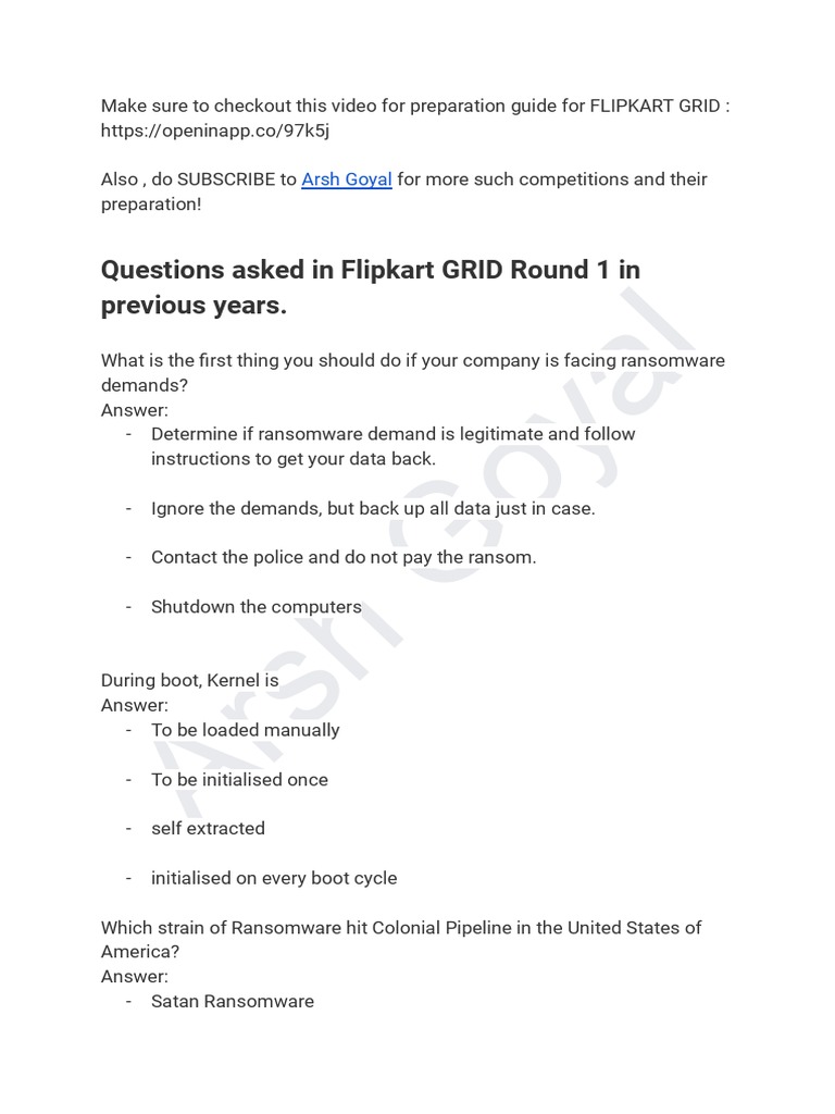 Flipkart GRID Document - Arsh Goyal | PDF | Security | Computer Security