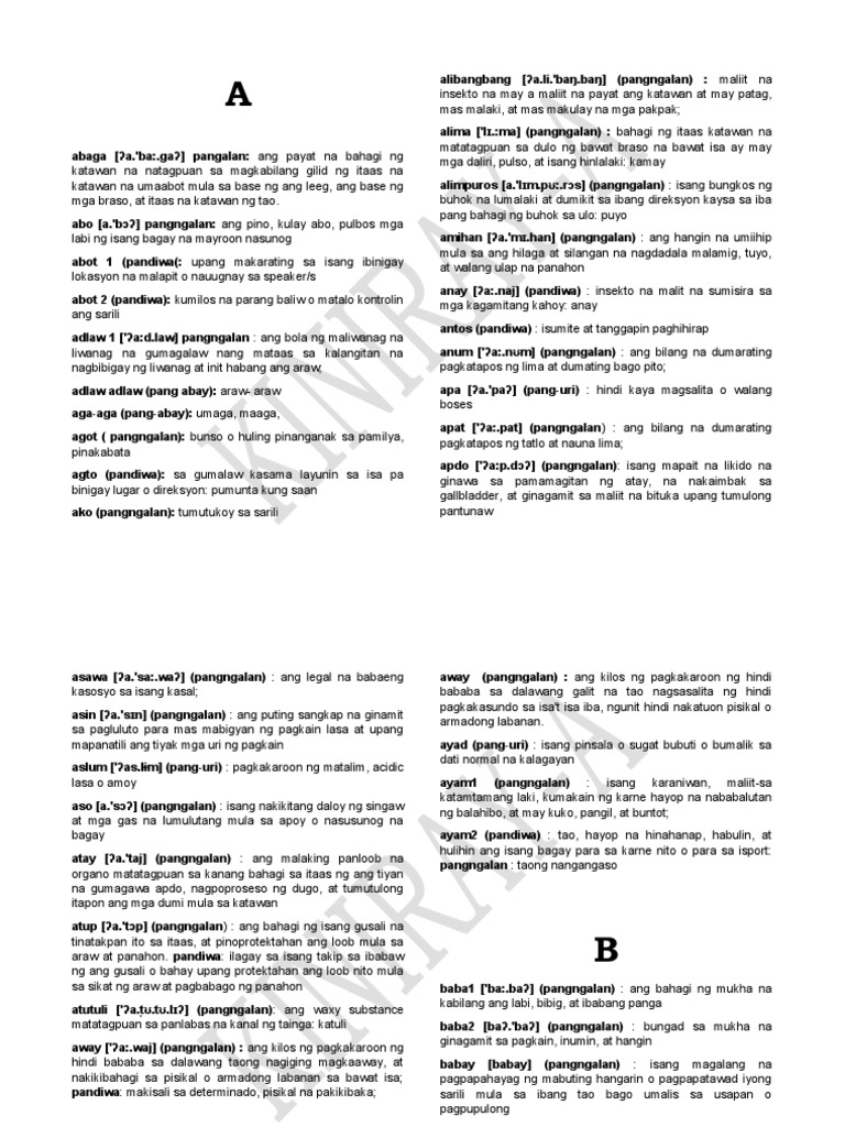 Kinaray-A Diksunaryo | PDF