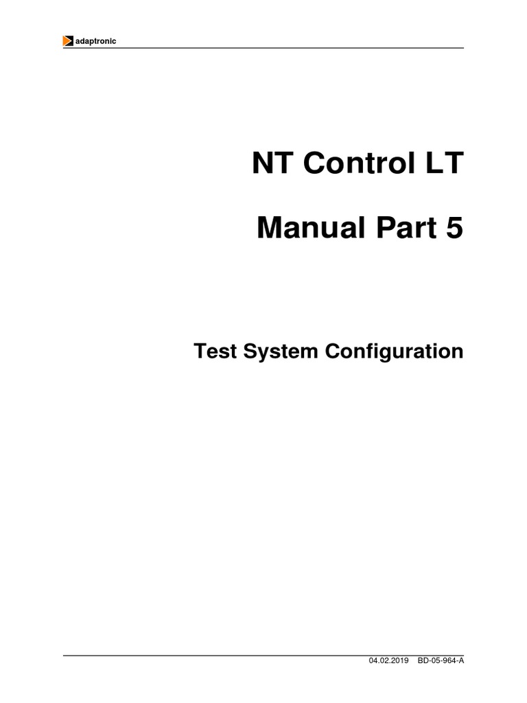BD05964 - NT Control Part LT 5 Test System Configuration | PDF ...