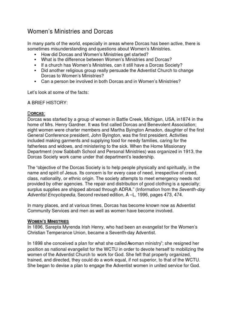 Dorcas and WM | PDF | Seventh Day Adventist Church | Jesus