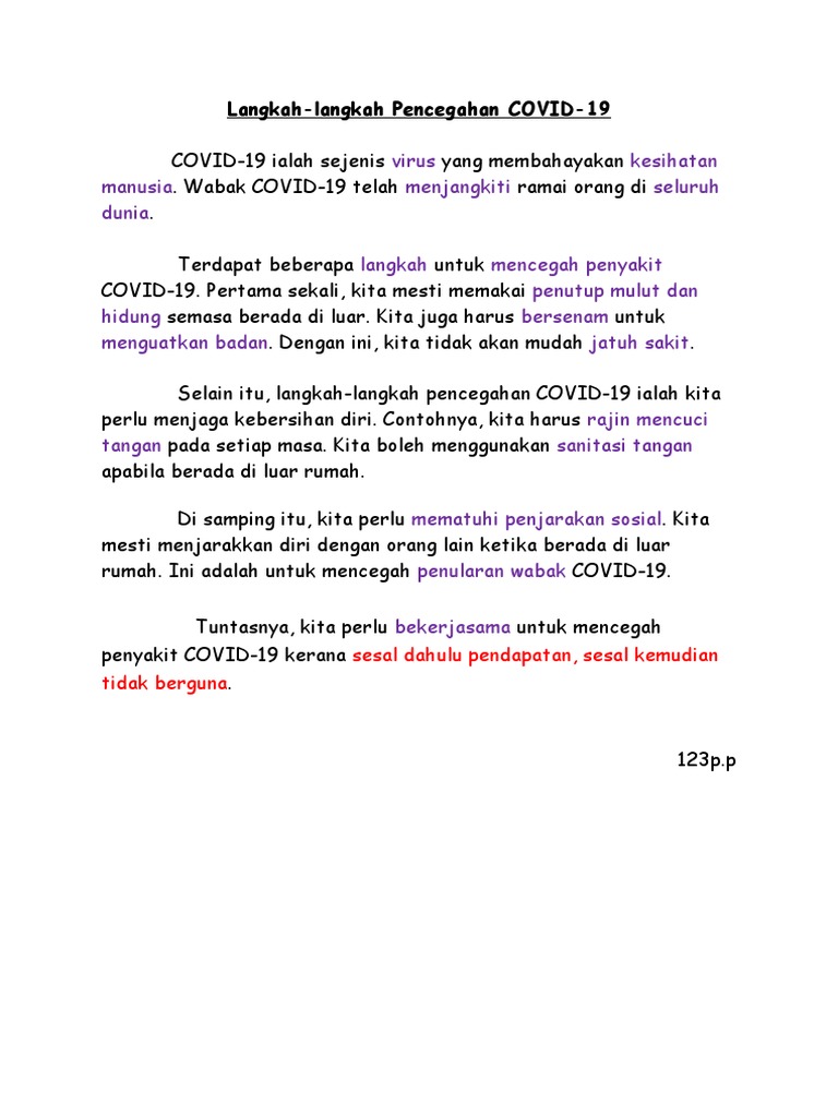 Langkah Langkah Pencegahan Covid 19 Pdf