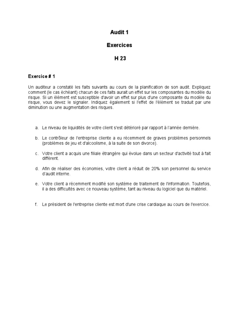 Exercice 1 Pdf