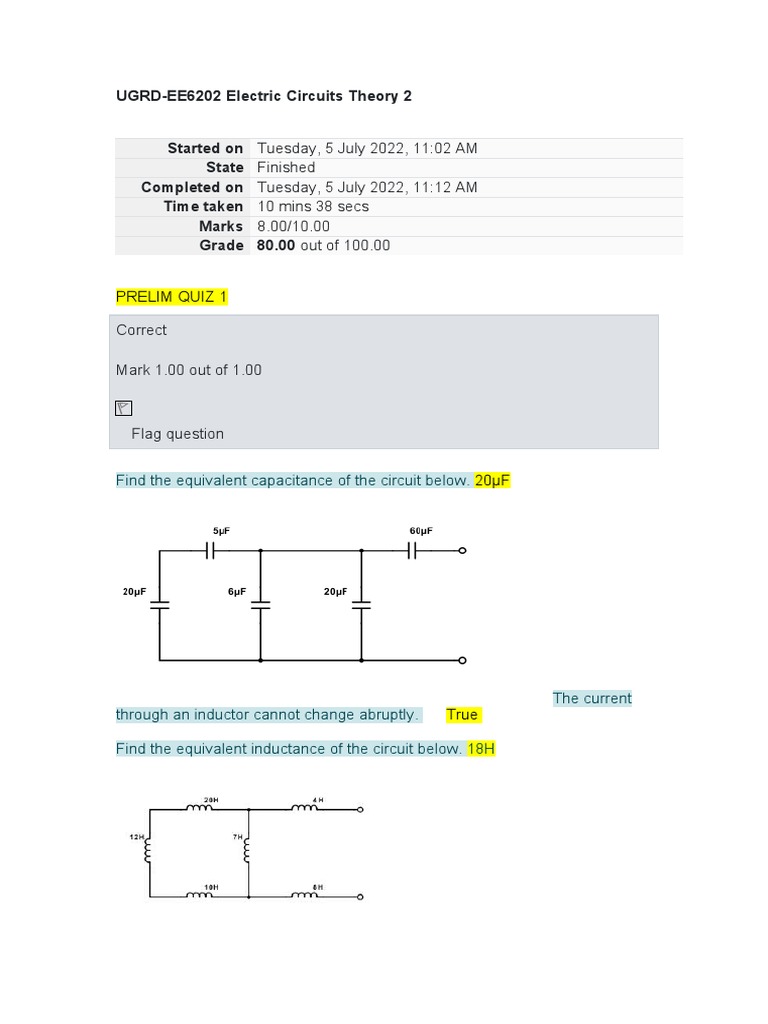 ELECTRIC CIRCUITS THEORY 2 | PDF