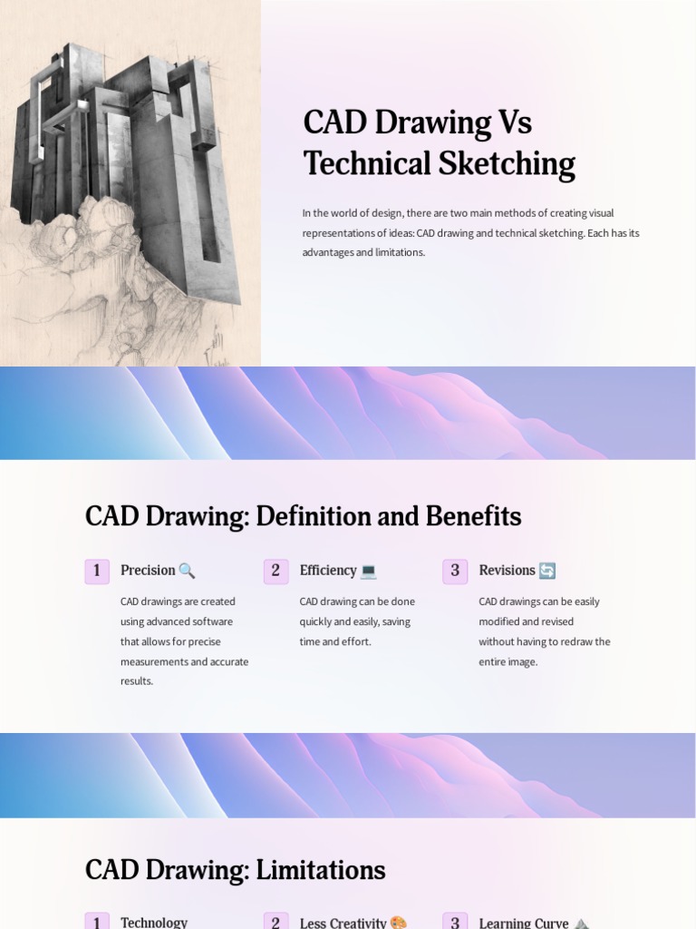 CAD Drawing Vs Technical Sketching | PDF | Computer Aided Design | Drawing