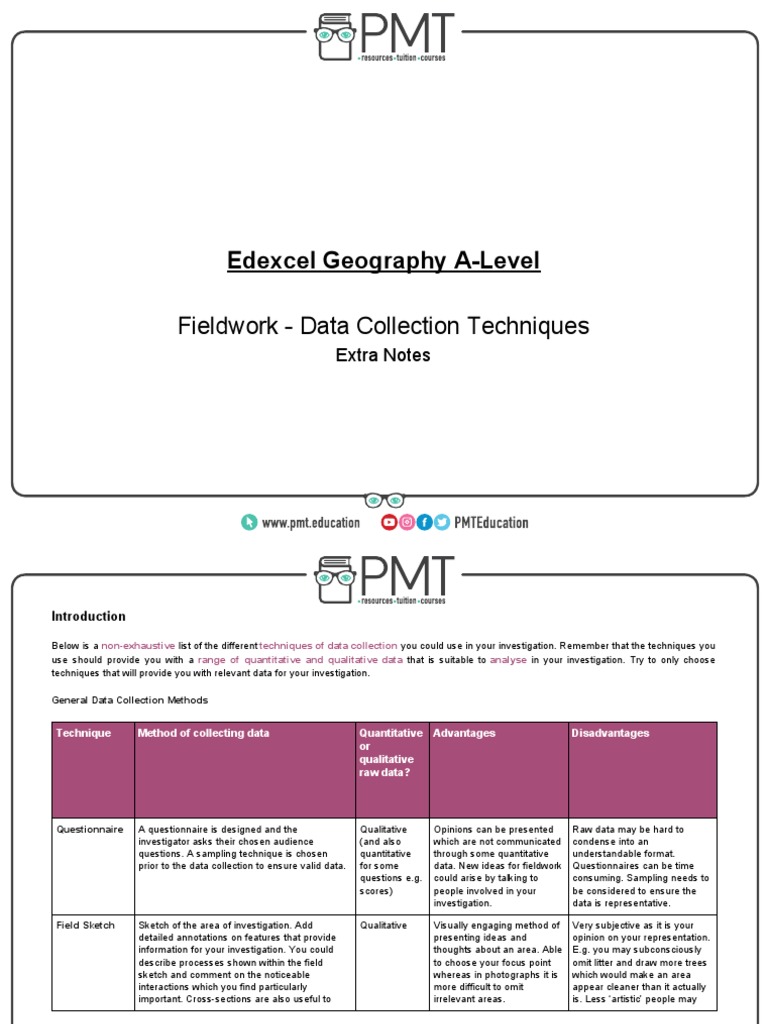 Geography Data Collection Techniques Pdf Survey Methodology Focus Group 