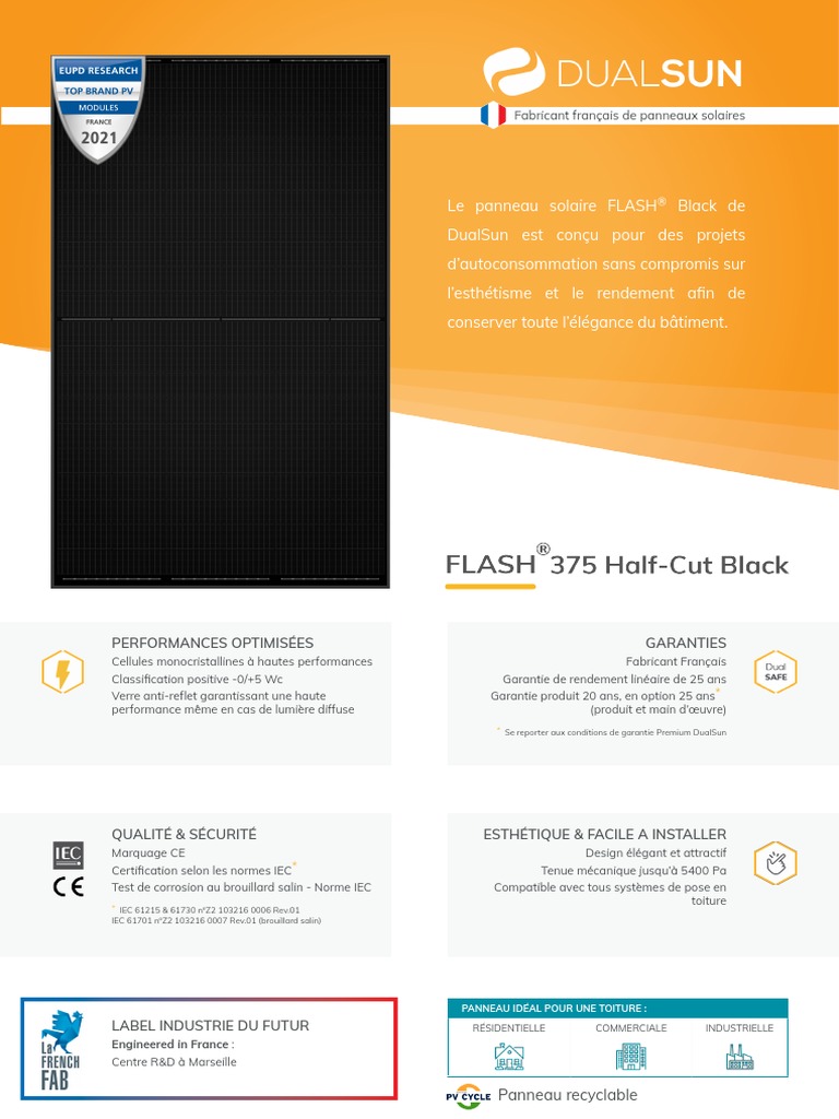 DualSun - FR - Fiche Technique FLASH 375 Half-Cut Black - v1.0 ...