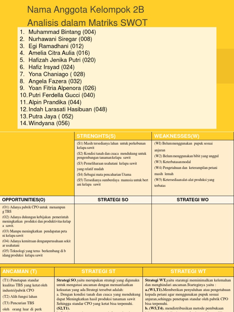Analisi SWOT KLP 2b Mag | PDF