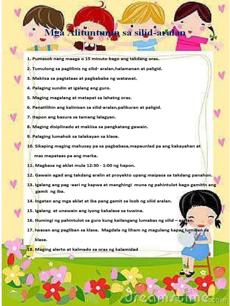 Mga Alituntunin Sa Silid | PDF