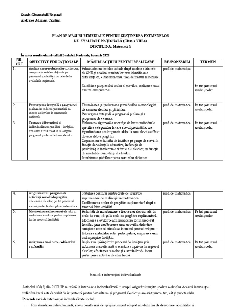 Tema 3 - Plan Individualizat de Învățare | PDF