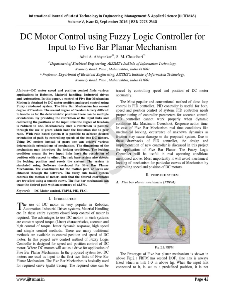 DC Motor Control Using Fuzzy Logic Contr | PDF | Control Theory | Electric Motor