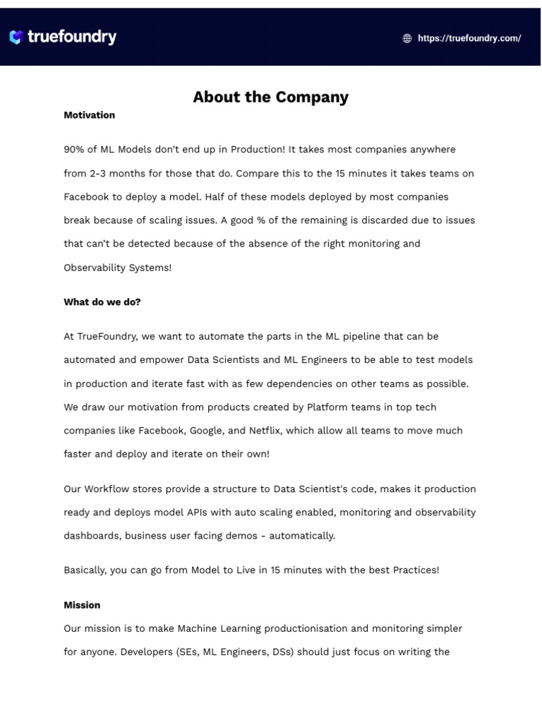 Truefoundry - ML Engineer Intern Assignment | PDF | String (Computer ... Truefoundry - ML Engineer Intern Assignment | PDF | String (Computer ...