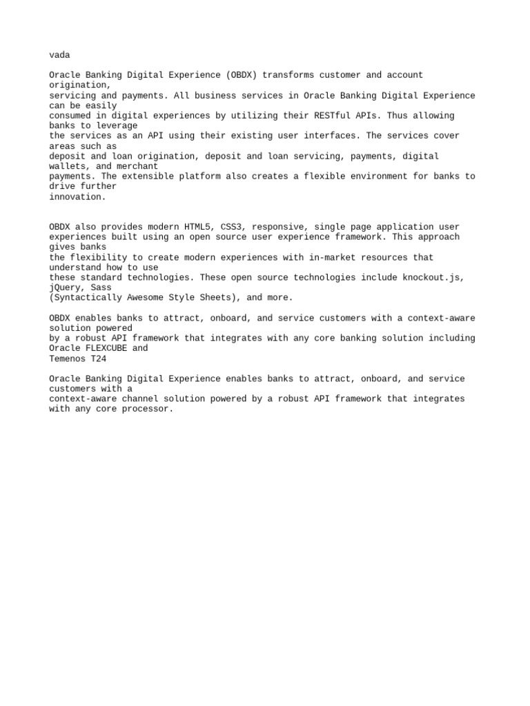 Oracle Banking Digital Experience Overview | PDF | Computers
