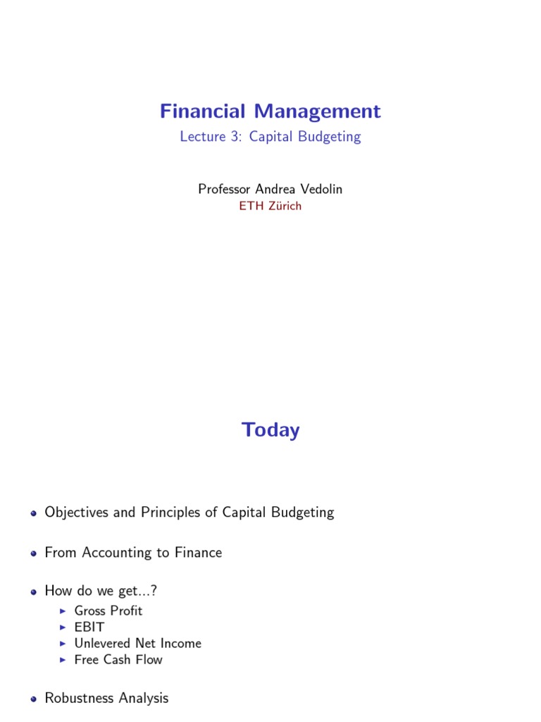 Lecture 3:financial Management | PDF | Depreciation | Capital Budgeting