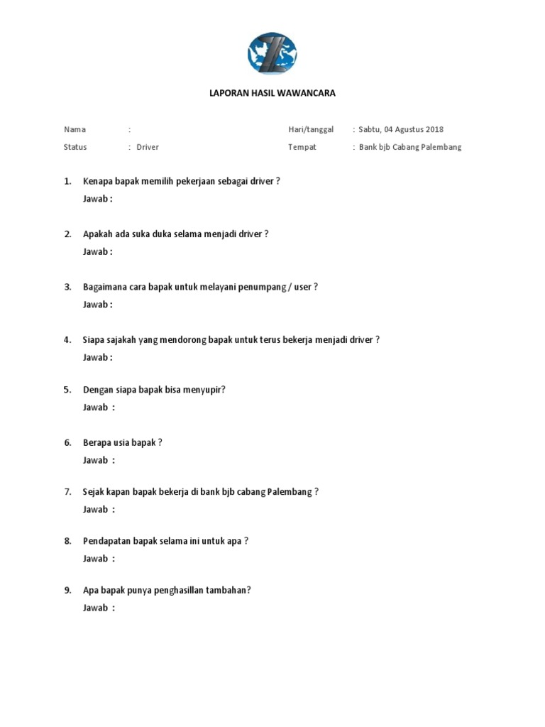 Laporan Hasil Wawancara Driver | PDF