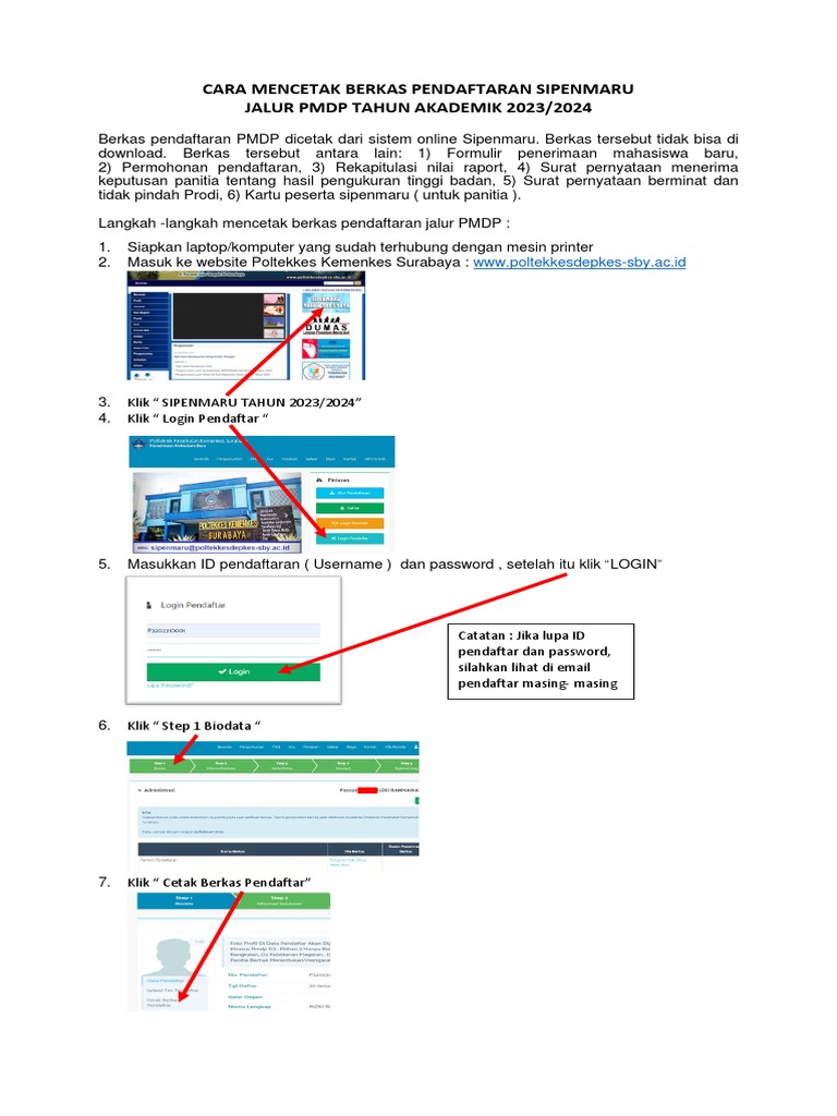 Cara Mencetak Berkas Pendaftaran PMDP 2023 | PDF