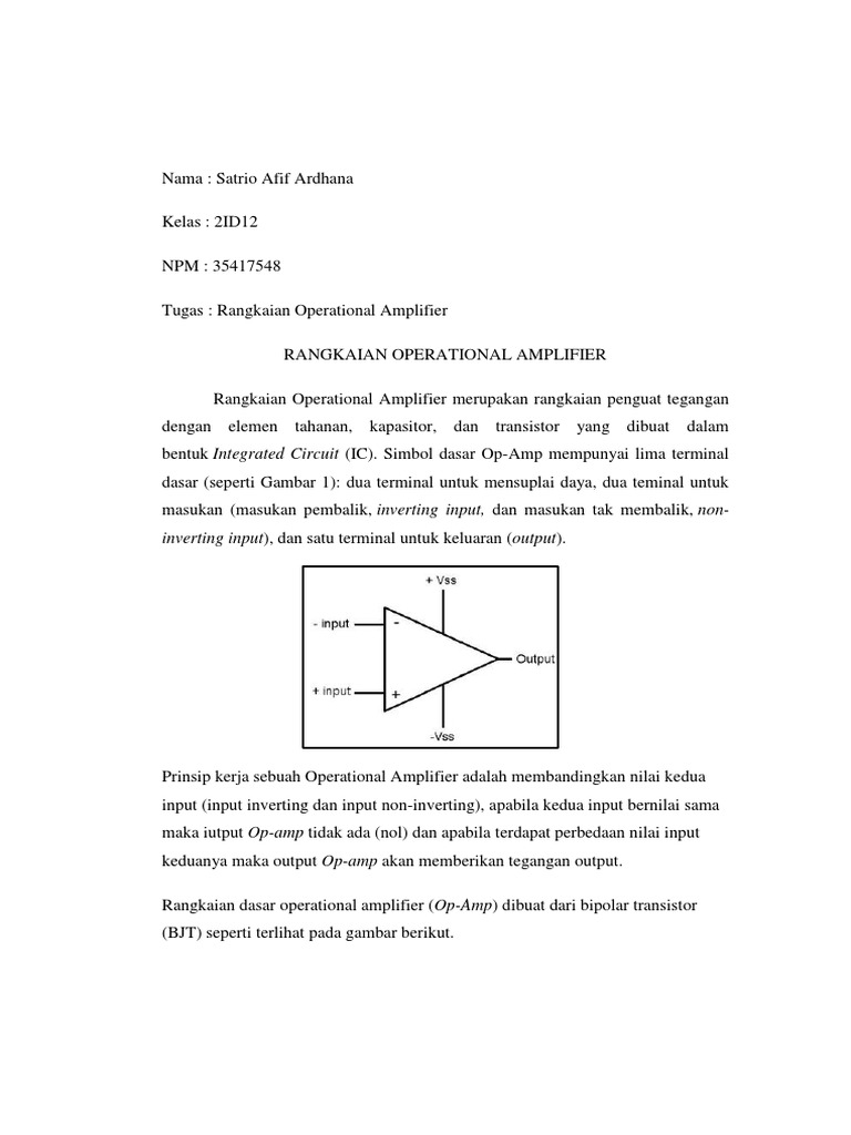 Rangkaian Operational Amplifier | PDF