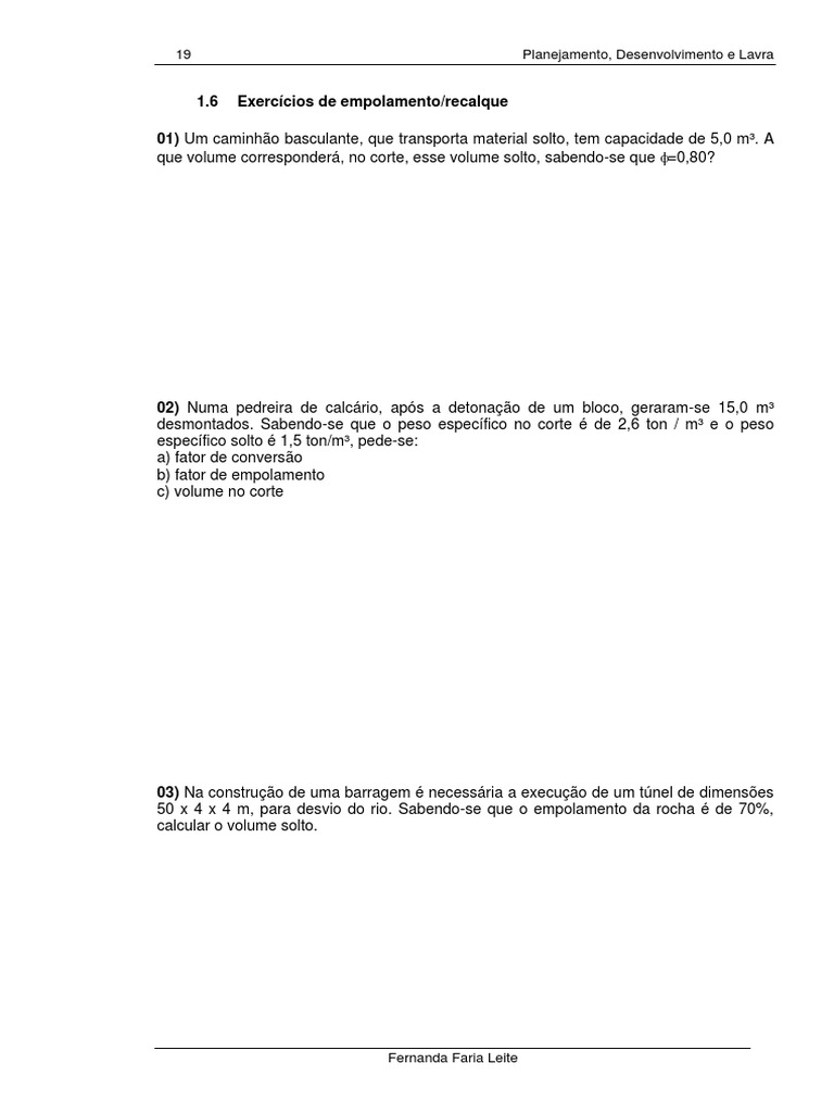 Exerc | PDF | Métodos e Materiais de Ensino | Casa e Jardim