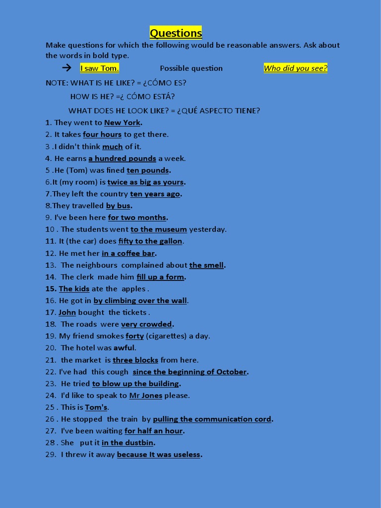 Making - Questions and Key Ingles | PDF