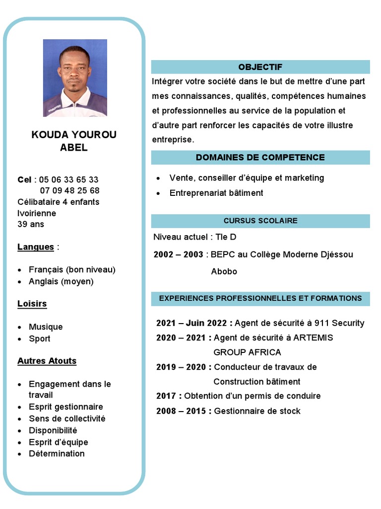 CV Abel | PDF | Évolution de carrière