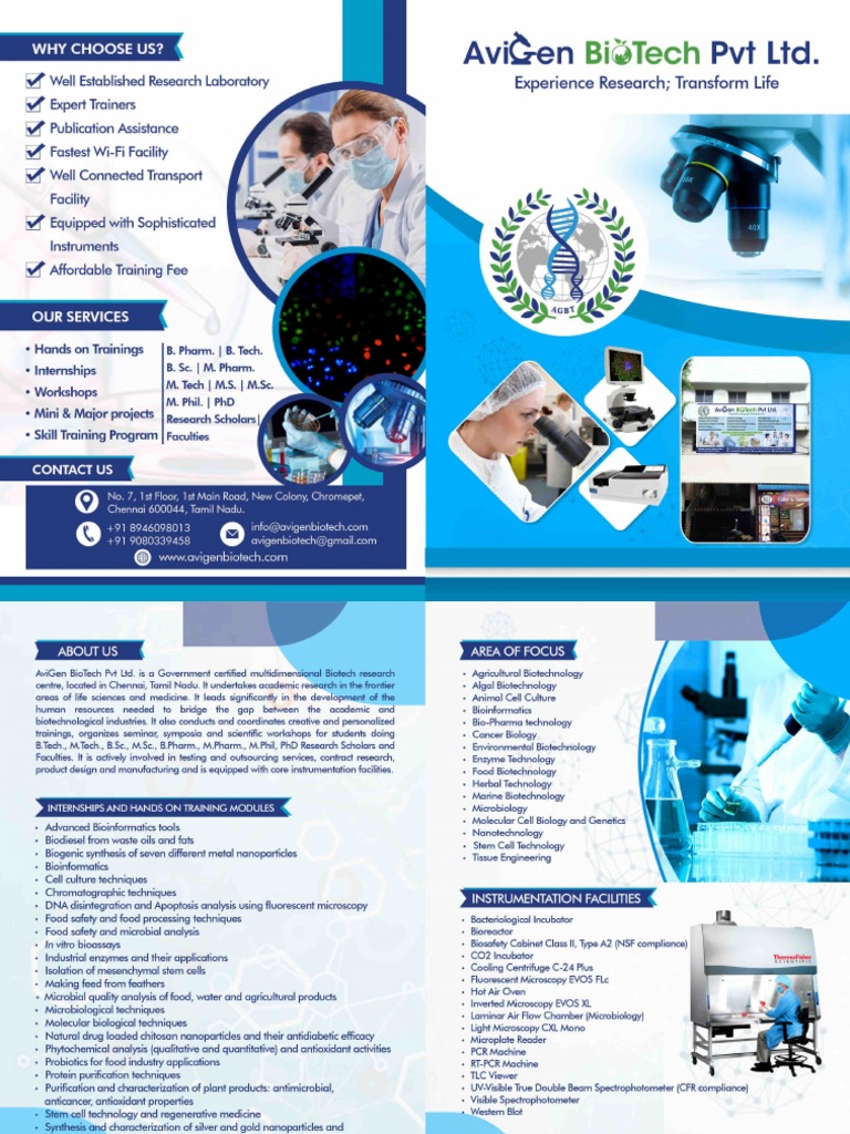 AviGen BioTech Main Brochure | PDF