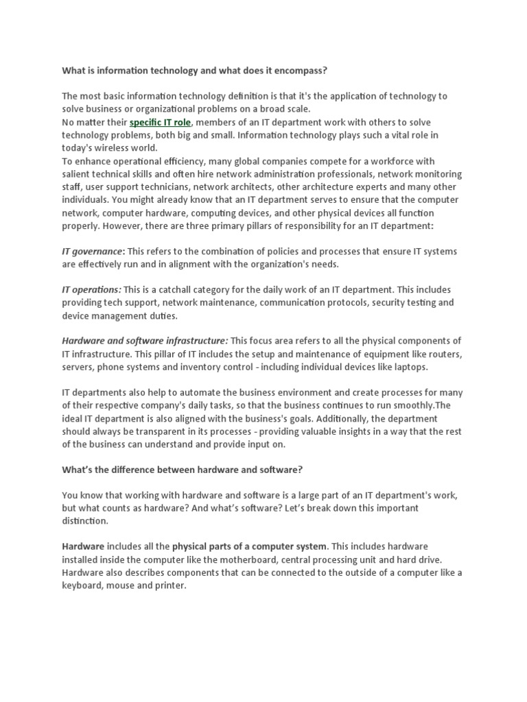 Understanding Information Technology Basics | PDF | Business ...