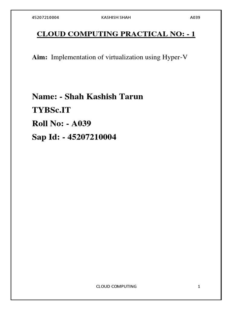 Practical 1 Cc Pdf Hyper V Software Engineering
