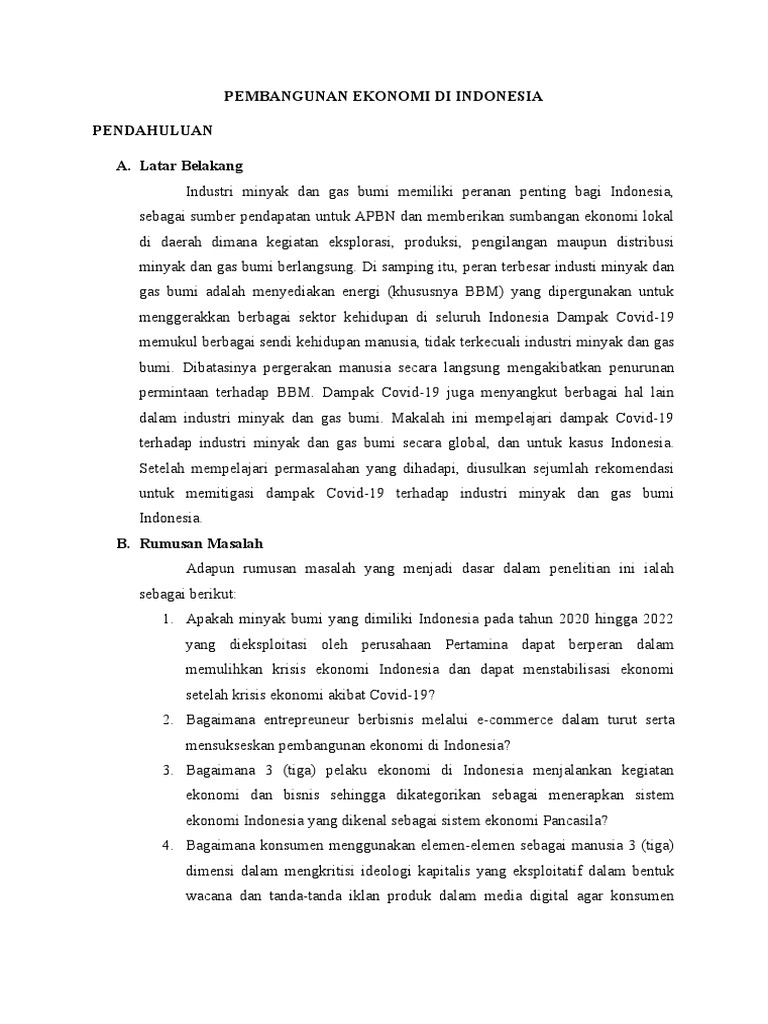 Eksploitasi Minyak Bumi Oleh Perusahaan Pertamina Tahun 2020 | PDF