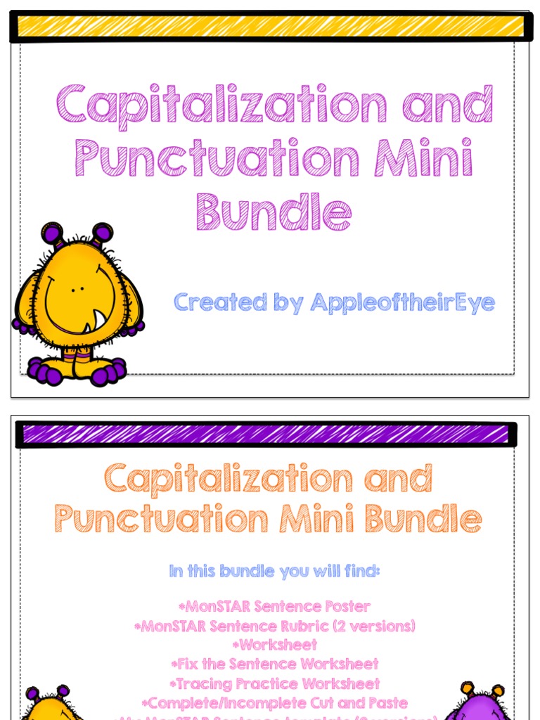 Capitalization and Punctuation Mini Bundle: Created by Appleoftheireye ...