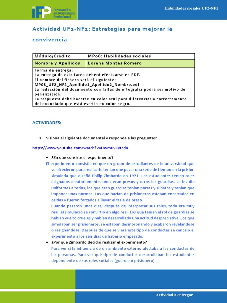MP08 - HHSS - UF2-NF2 - Actividad Clase 20-4-20 | PDF | Sicología | Conceptos psicologicos