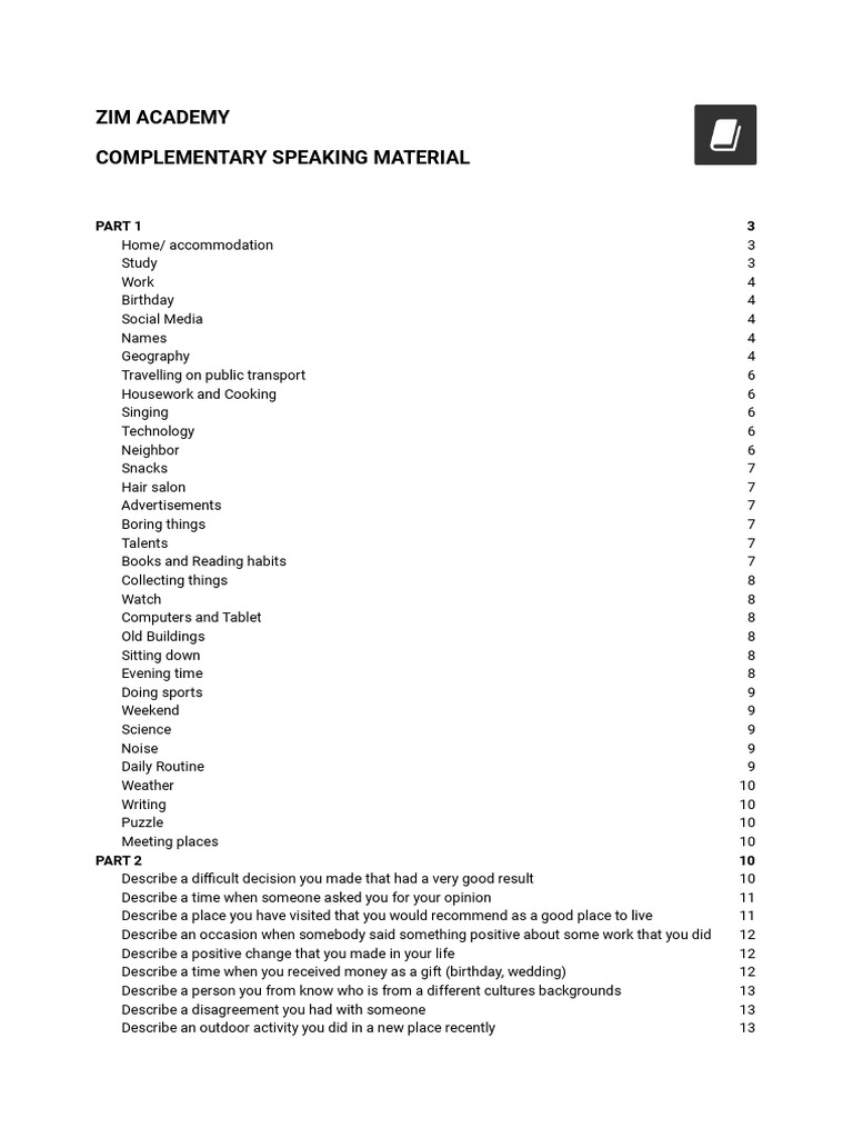 COMPLEMENTARY SPEAKING MATERIAL - Docx 10-10-2022-11-16-35 | PDF