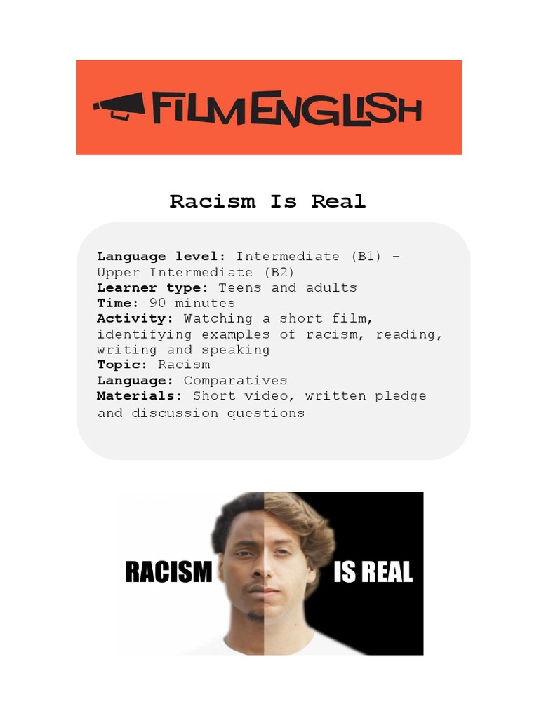EFL Lesson Plan on Racism Awareness | PDF | Discrimination | Racism