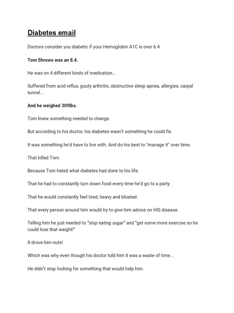 Email Story Examples | PDF | Epidemiology | Human Diseases And Disorders