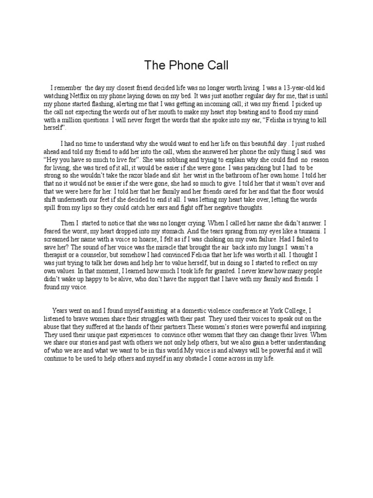 The Phone Call | PDF