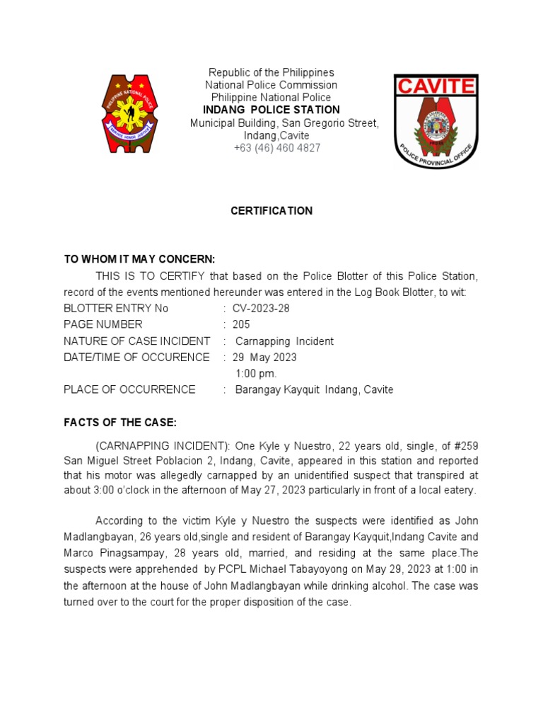 Final Police Blotter 2 | PDF