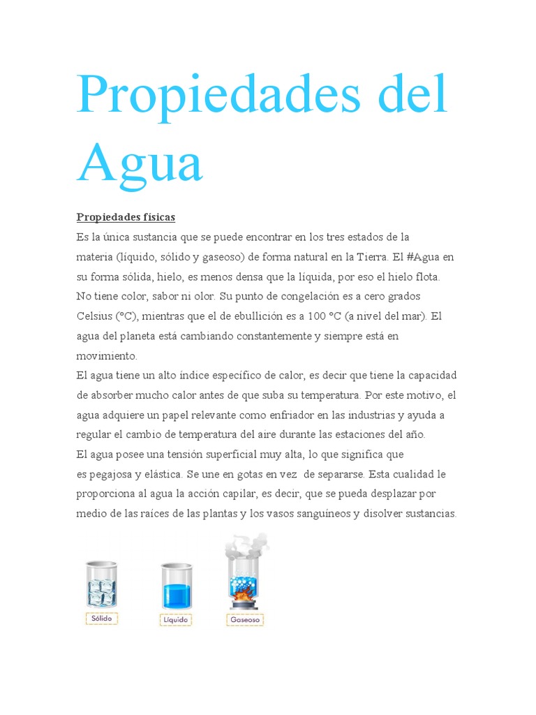 Propiedades Del Agua | PDF